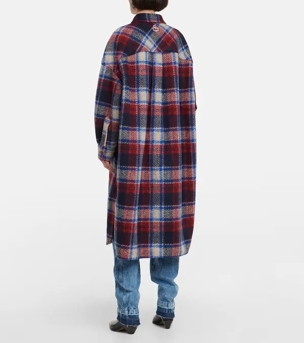 MARANT ETOILE Checked Wool Blend Coat - Multicoloured