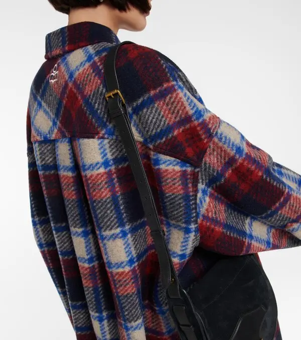 MARANT ETOILE Checked Wool Blend Coat - Multicoloured