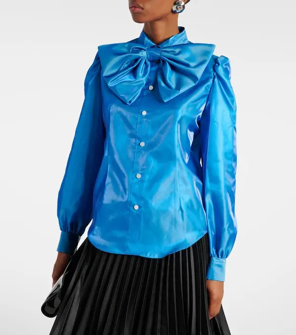 Noir Kei Ninomiya Bow-detail Satin Blouse
