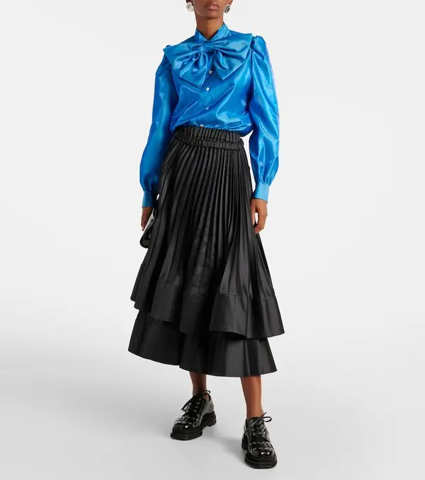 Noir Kei Ninomiya Bow-detail Satin Blouse