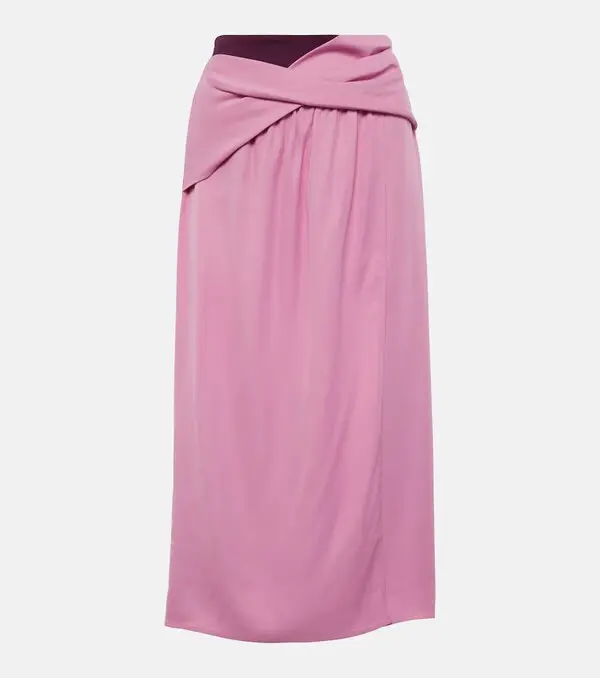 JW Anderson Colorblocked Draped Midi Skirt - Multicoloured