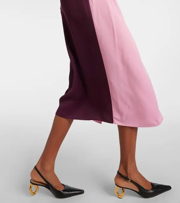 JW Anderson Colorblocked Draped Midi Skirt