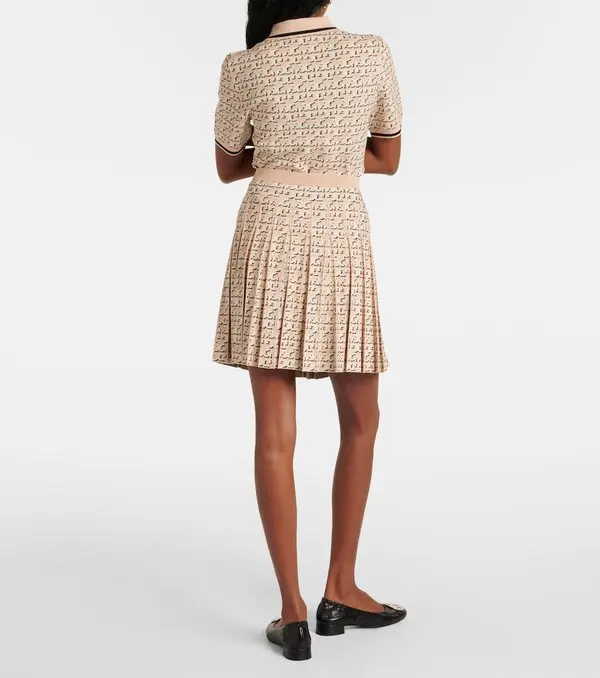 Tory Burch Monogram Pleated Miniskirt