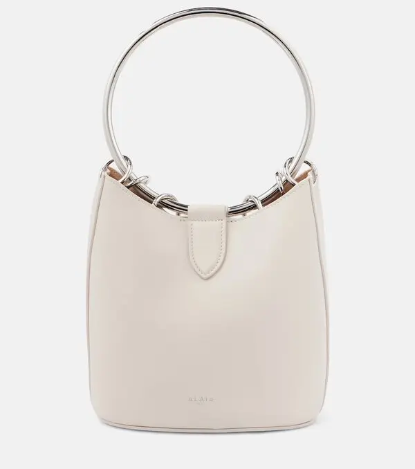 Alaïa Ring Medium Leather Bucket Bag - White