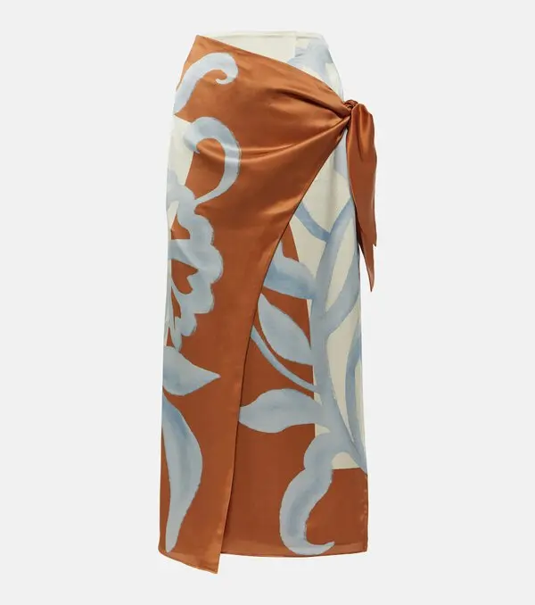 SIR. Sorrento Printed Silk Wrap Skirt - Multicoloured