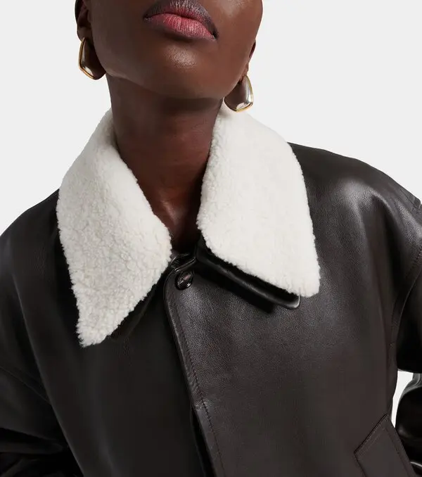 Bottega Veneta Shearling-trimmed Leather Jacket