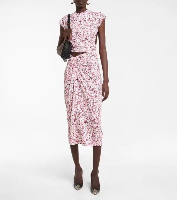 MARANT ETOILE Printed Jersey Midi Skirt - Multicoloured