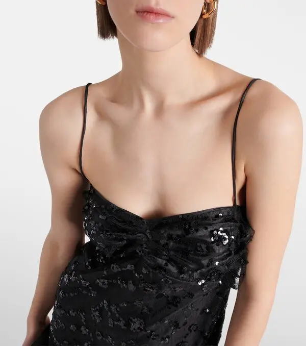 GANNI Sequined Lace Mini Dress