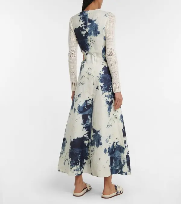 Chloé Tie-dye Cutout Midi Dress