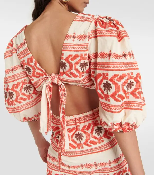 Johanna Ortiz Cutout Printed Mini Dress