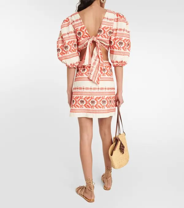 Johanna Ortiz Cutout Printed Mini Dress