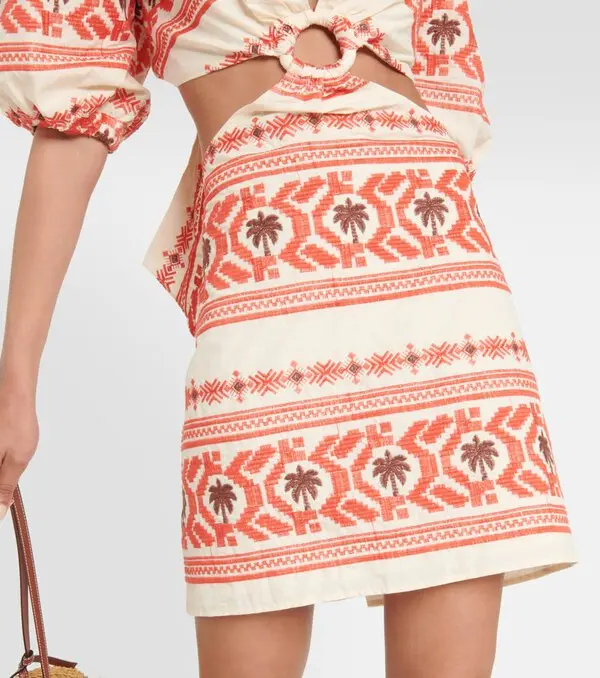 Johanna Ortiz Cutout Printed Mini Dress