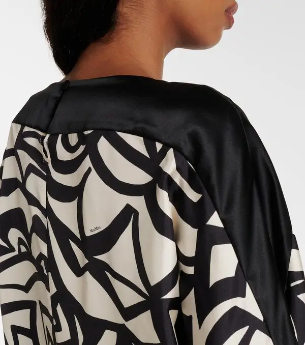 Max Mara Quaglia Printed Silk Satin Top