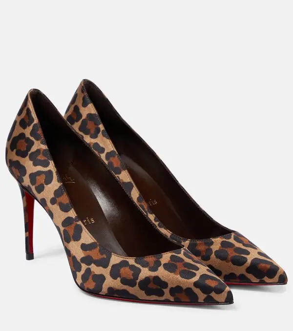 CHRISTIAN LOUBOUTIN Kate 85 Leopard-print Satin Pumps - Multicoloured