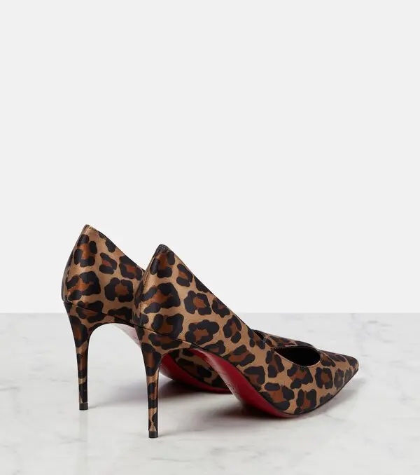 CHRISTIAN LOUBOUTIN Kate 85 Leopard-print Satin Pumps - Multicoloured