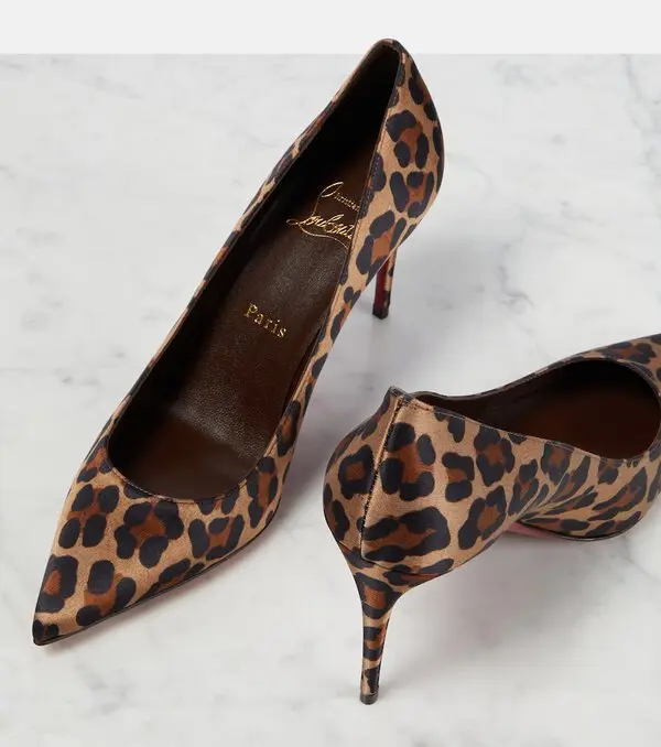 CHRISTIAN LOUBOUTIN Kate 85 Leopard-print Satin Pumps - Multicoloured