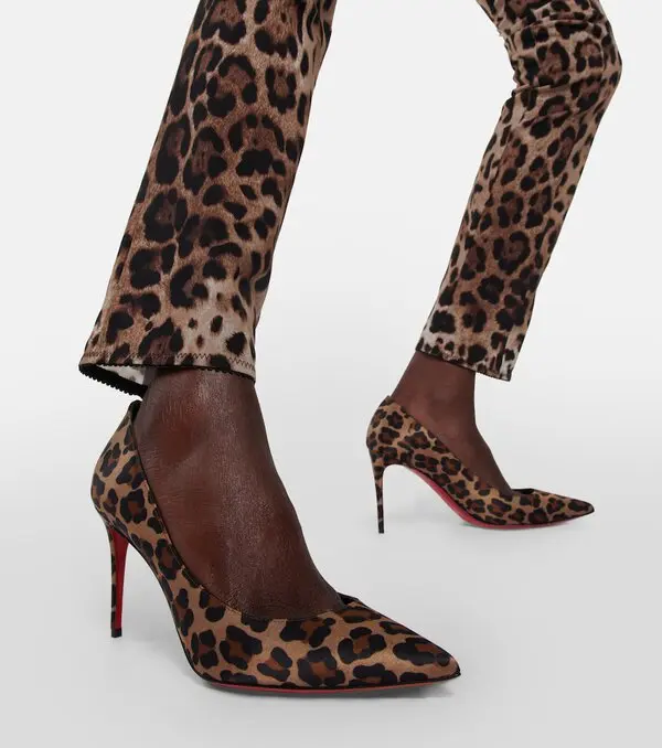 CHRISTIAN LOUBOUTIN Kate 85 Leopard-print Satin Pumps - Multicoloured