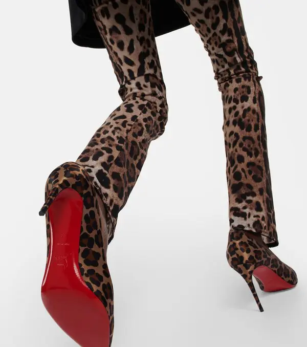 CHRISTIAN LOUBOUTIN Kate 85 Leopard-print Satin Pumps - Multicoloured