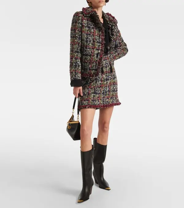 Etro Wool-blend Tweed Mini Skirt