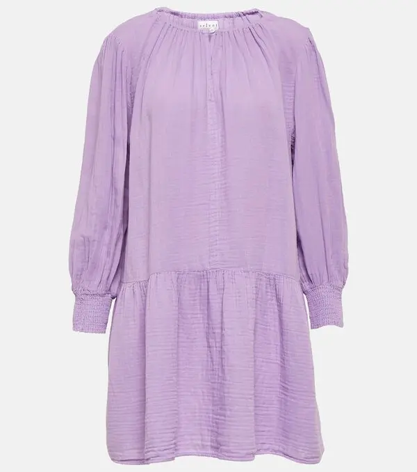 Velvet By Graham & Spencer Viviana Cotton Mini Dress - Purple