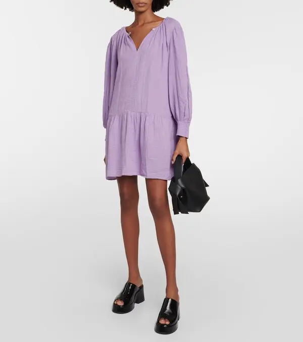 Velvet By Graham & Spencer Viviana Cotton Mini Dress - Purple