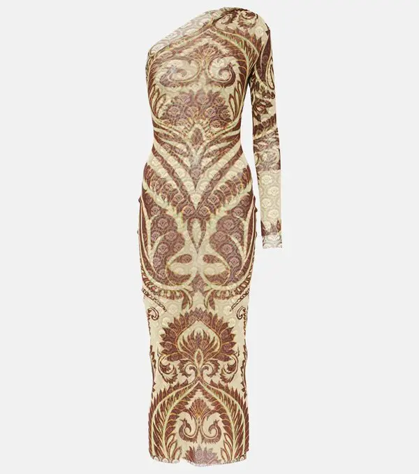 Etro One-shoulder Printed Midi Dress - Multicoloured