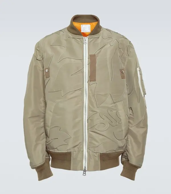 Sacai Embroidered Twill Bomber Jacket