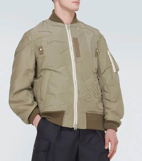 Sacai Embroidered Twill Bomber Jacket