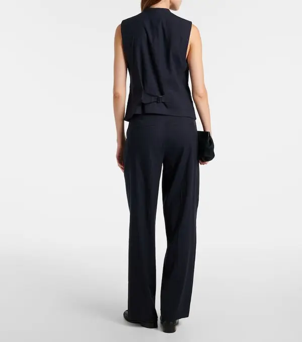 Vince Linen Blend Vest - Blue