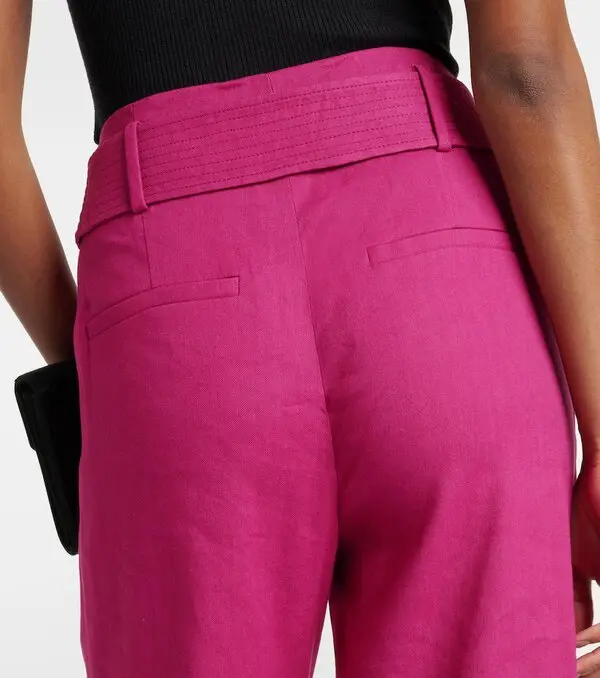Veronica Beard High-waisted Linen-blend Flare Trousers