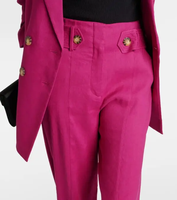 Veronica Beard High-waisted Linen-blend Flare Trousers