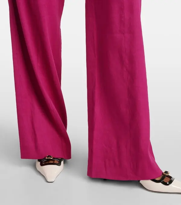 Veronica Beard High-waisted Linen-blend Flare Trousers