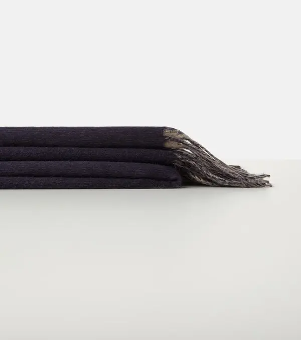 Brunello Cucinelli Fringed Silk Throw - Grey