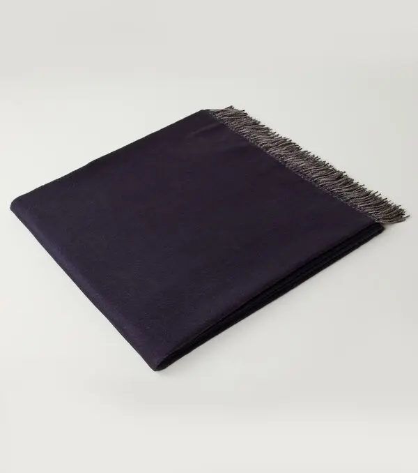 Brunello Cucinelli Fringed Silk Throw - Grey