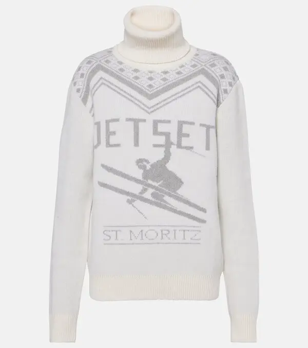 JETSET Wool Intarsia Turtleneck Sweater
