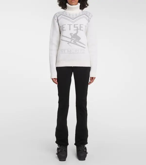 JETSET Wool Intarsia Turtleneck Sweater