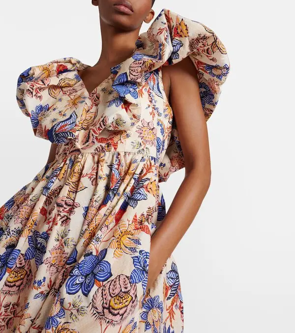 Ulla Johnson Francesca Floral Cotton Poplin Midi Dress