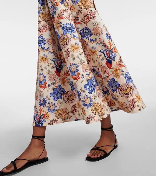 Ulla Johnson Francesca Floral Cotton Poplin Midi Dress