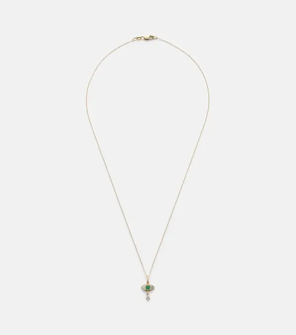 Ileana Makri 18kt Yellow Necklace With Emerald And Diamonds