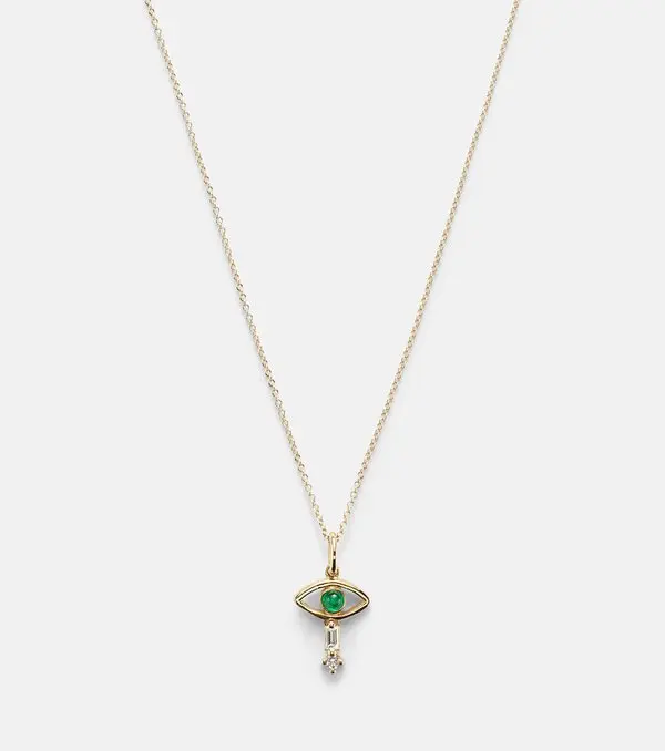 Ileana Makri 18kt Yellow Necklace With Emerald And Diamonds