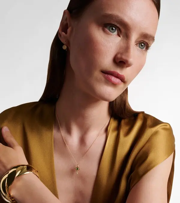 Ileana Makri 18kt Yellow Necklace With Emerald And Diamonds