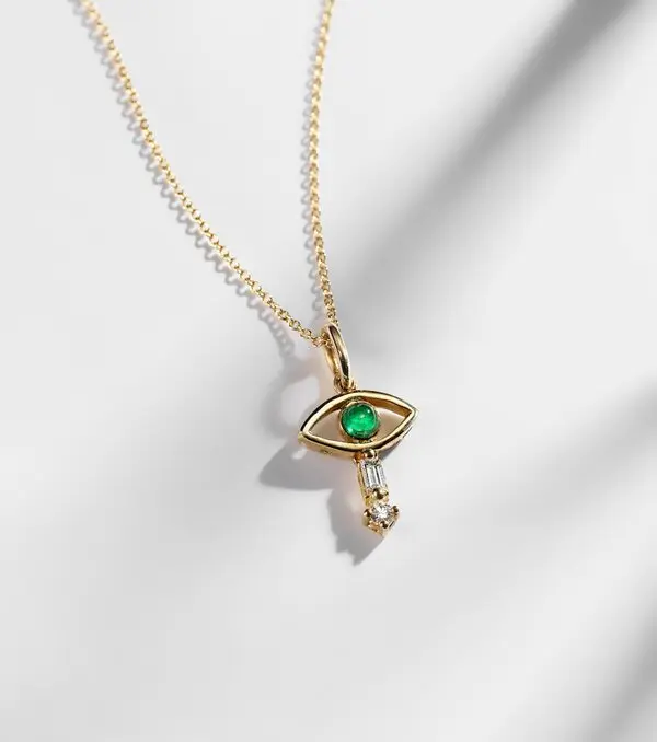 Ileana Makri 18kt Yellow Necklace With Emerald And Diamonds