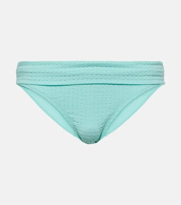 Heidi Klein Great Thatch Mid-rise Bikini Bottoms - Blue