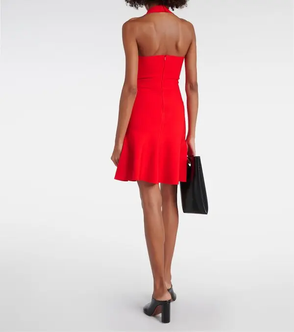 Alaïa Ribbed-knit Halterneck Mini Dress