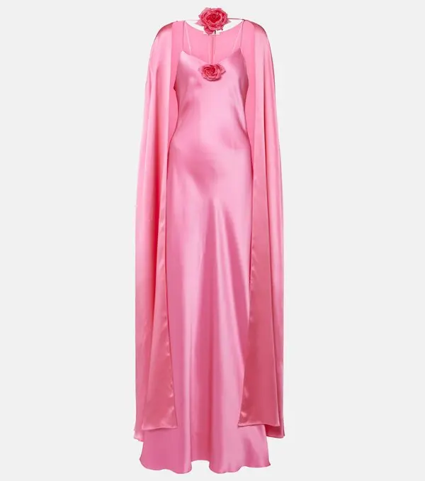 RODARTE Silk Gown With Cape Effect
