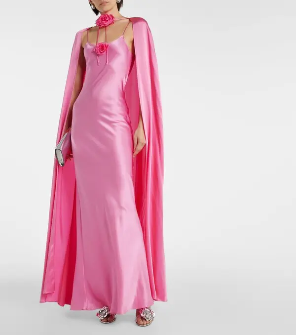 RODARTE Silk Gown With Cape Effect
