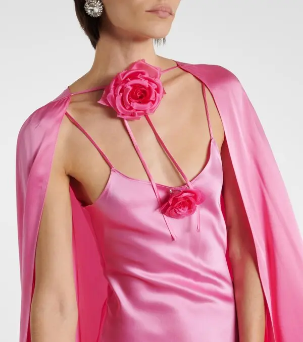 RODARTE Silk Gown With Cape Effect