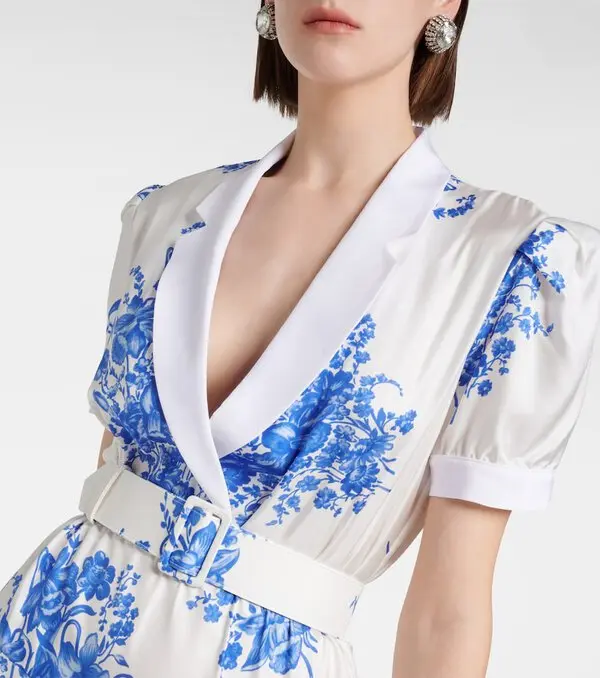 RODARTE Floral Silk Midi Dress