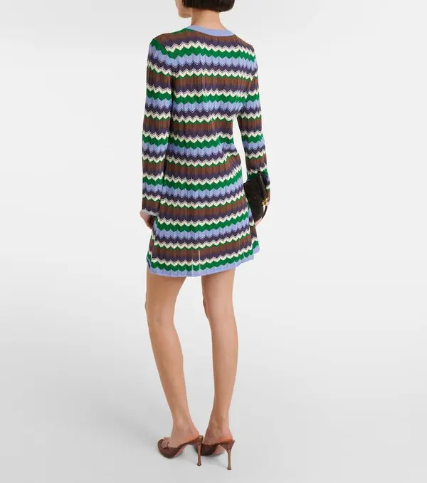 Rixo Mylene Chevron Cotton Mini Dress