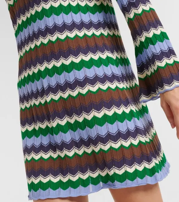 Rixo Mylene Chevron Cotton Mini Dress